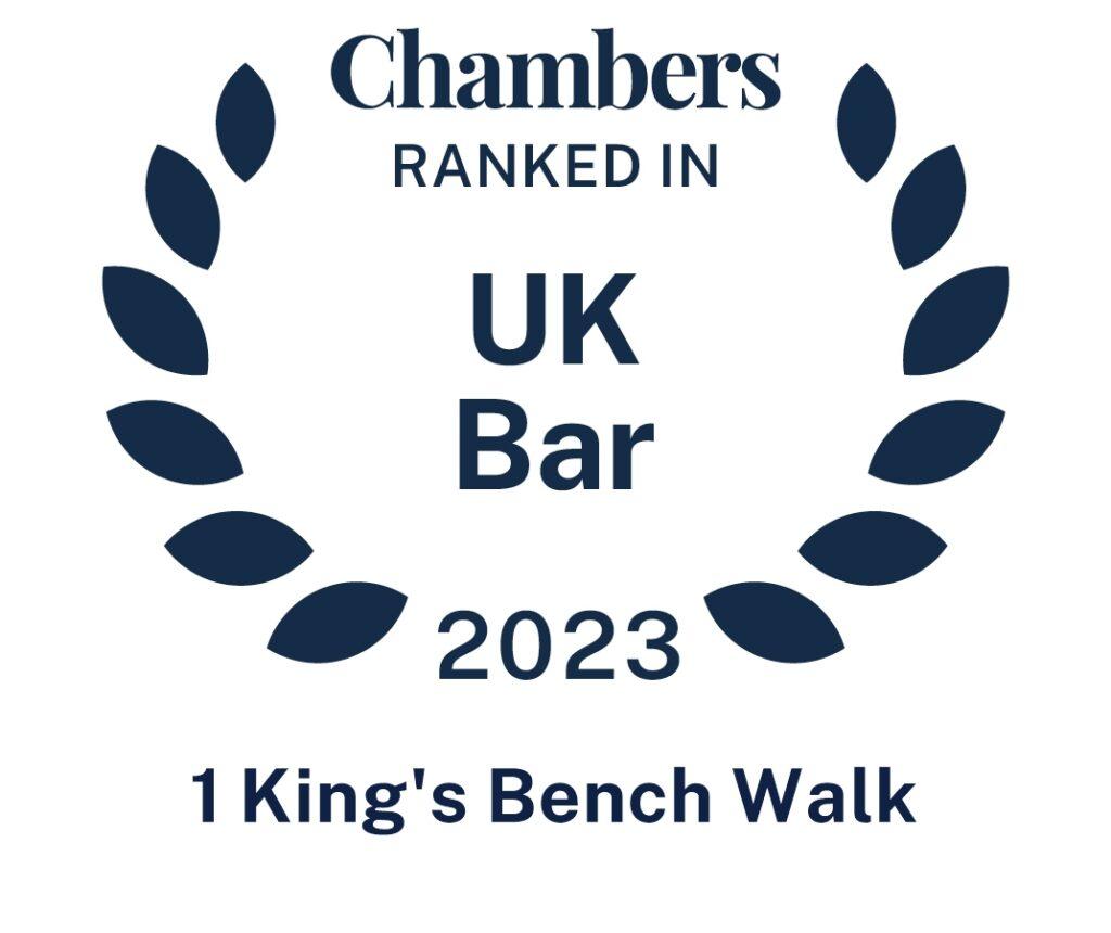 1KBW Ranked in Chambers and Partners Guide to the UK Bar 2023 | 1 King's Bench Walk